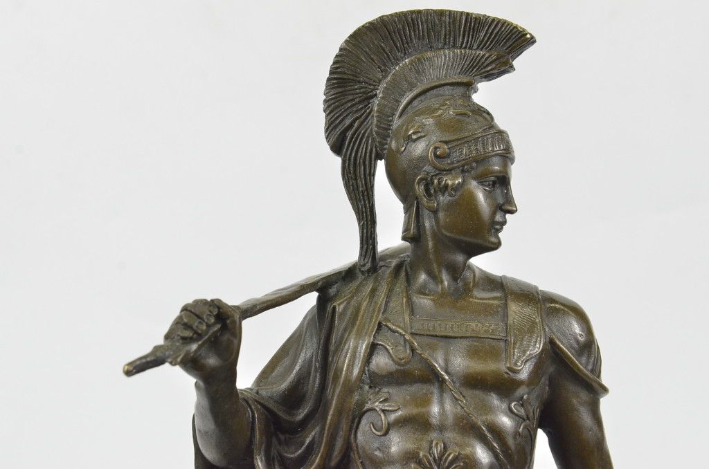 16"x9" Odysseus Greek Soldier Spartan With Spear And Shield Bronze ...