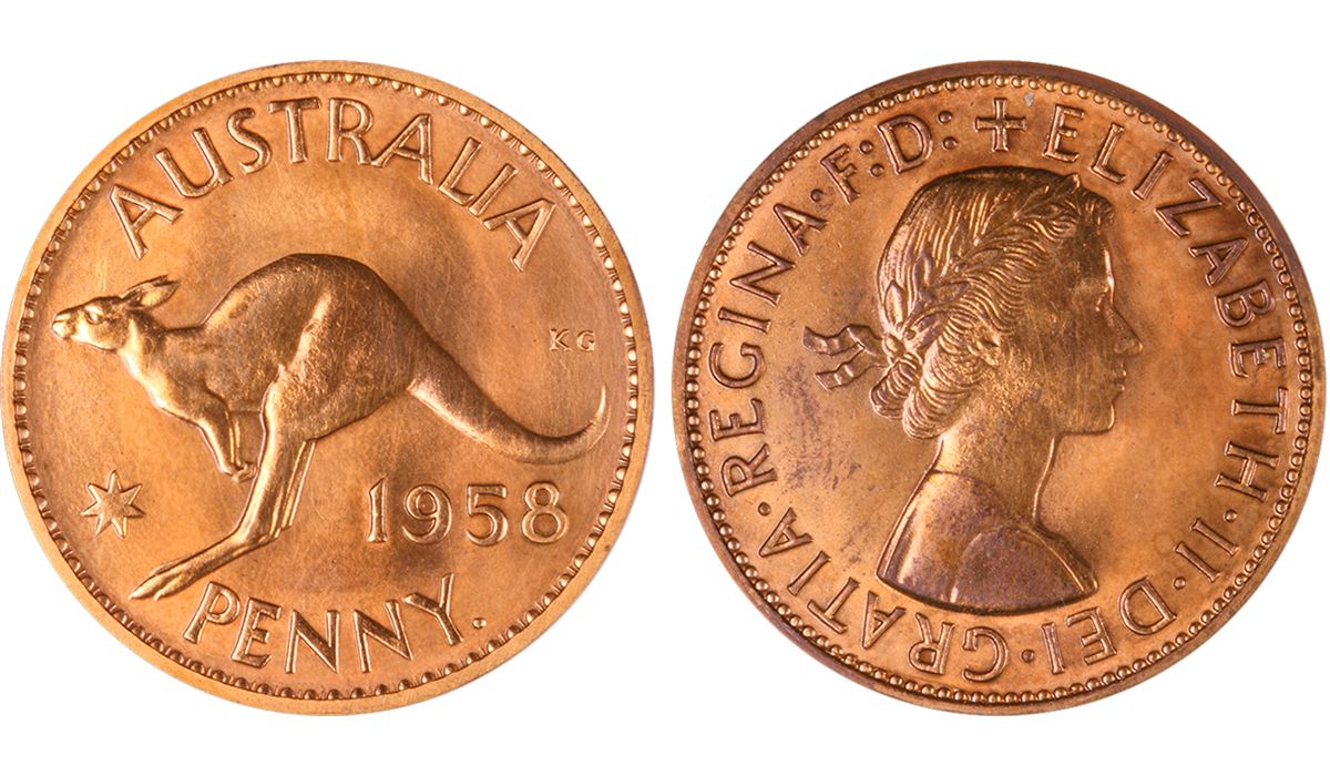 1958 Y. Australian QEII Proof Penny