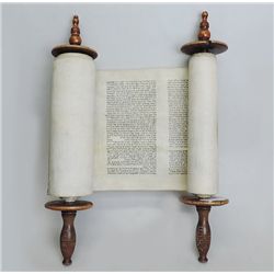 Small Torah Scroll On Parchment, Germany, Circa 1800.
