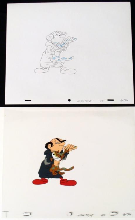 Cel Original Drawing Good Azrael Animation The Smurfs