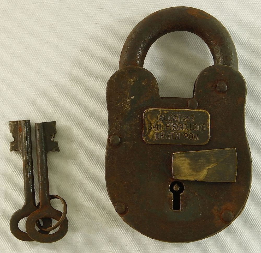Original Cast Iron Alcatraz Death Row Prison Penitentiary Padlock with ...