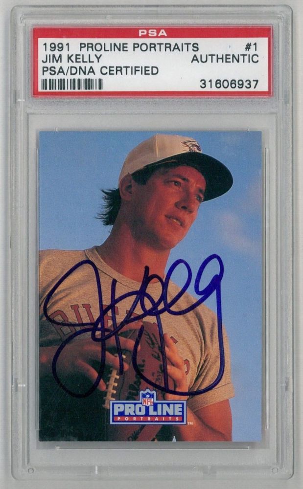Jim Kelly Signed 1991 Pro Line Portraits #1 (PSA Encapsulated)