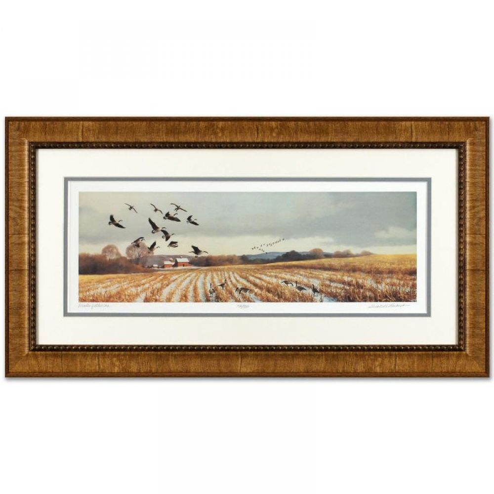 Gerald Lubeck Signed "Winter Gathering" Limited Edition 26x14 Custom ...