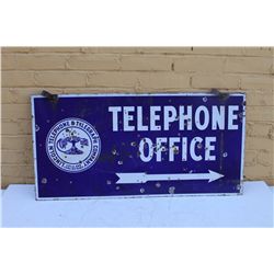 Lincoln Telephone and Telegraph Porcelain Sign, Telephone Office w ...