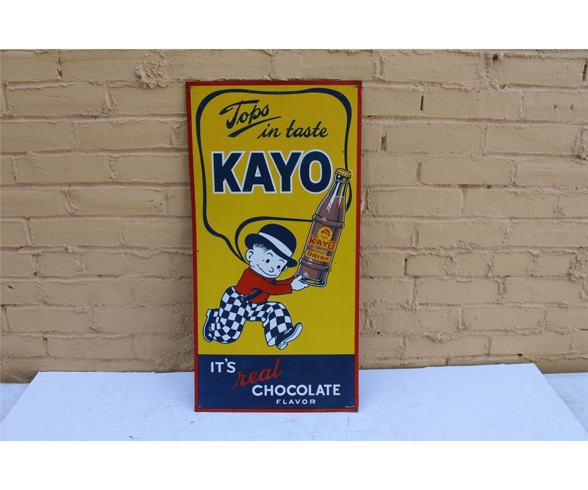 Kayo Soda Pop Chocolate Soda Drink Embossed Tin Sign, By Donaldson Art ...