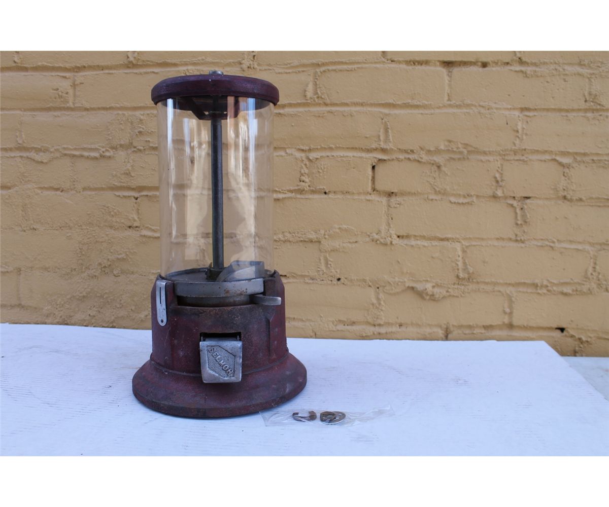 Early Selmor Gumball/Peanut Vendor Machine 15 1/4"