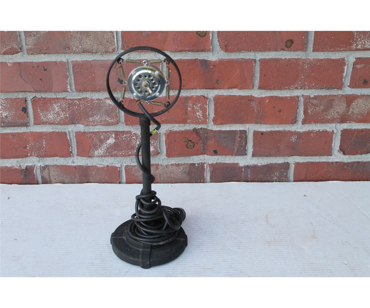 1920's Microphone, Spring Suspended w/Base 16" Tall
