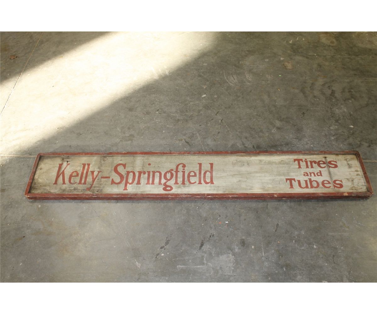 Kelly-Springfield Tires & Tubes Trade Sign, Double Sided 6 1/2' x 11 1/2"