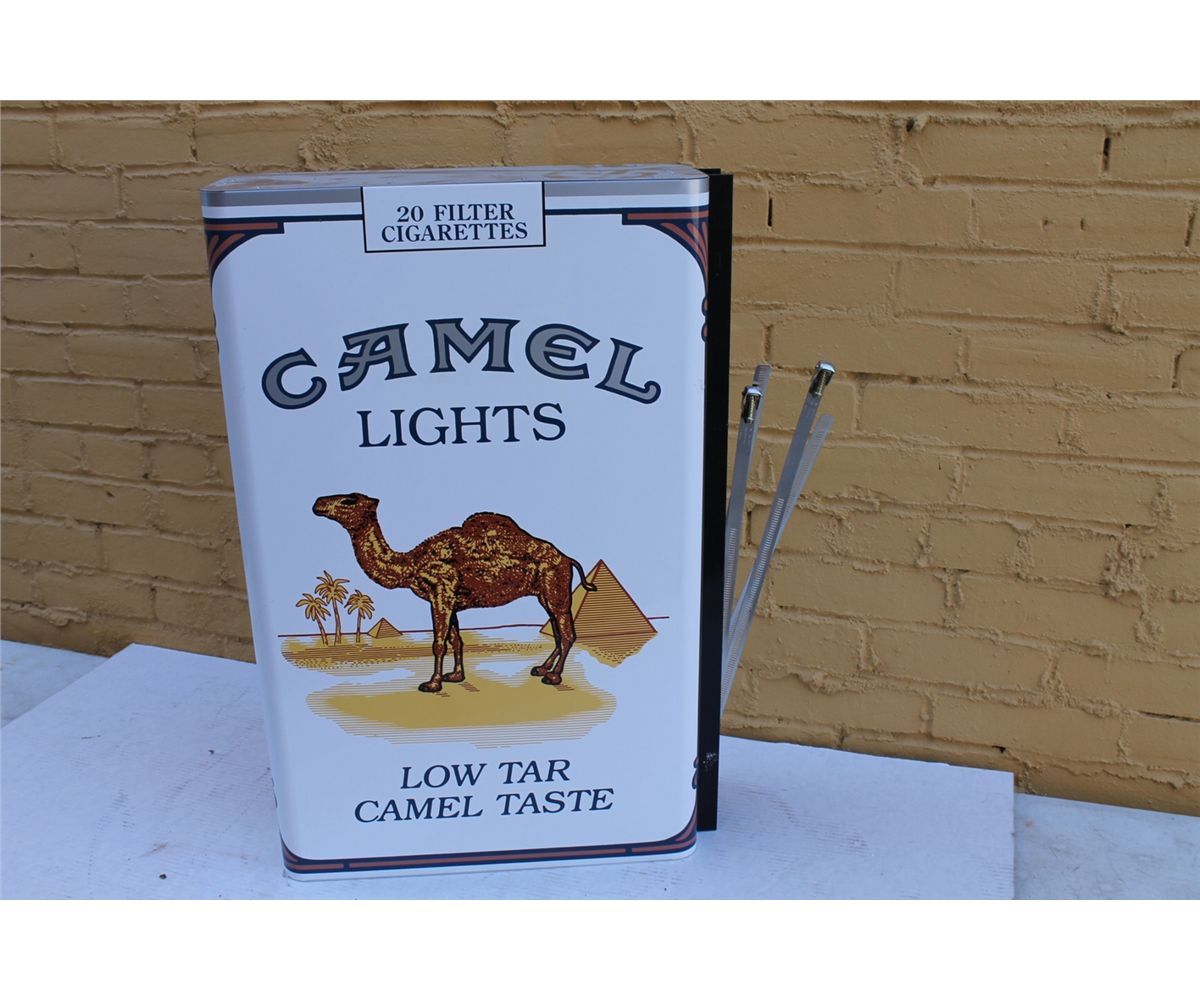 Camel Lights Cigarette 3D Advertising Tin 27" x 17"