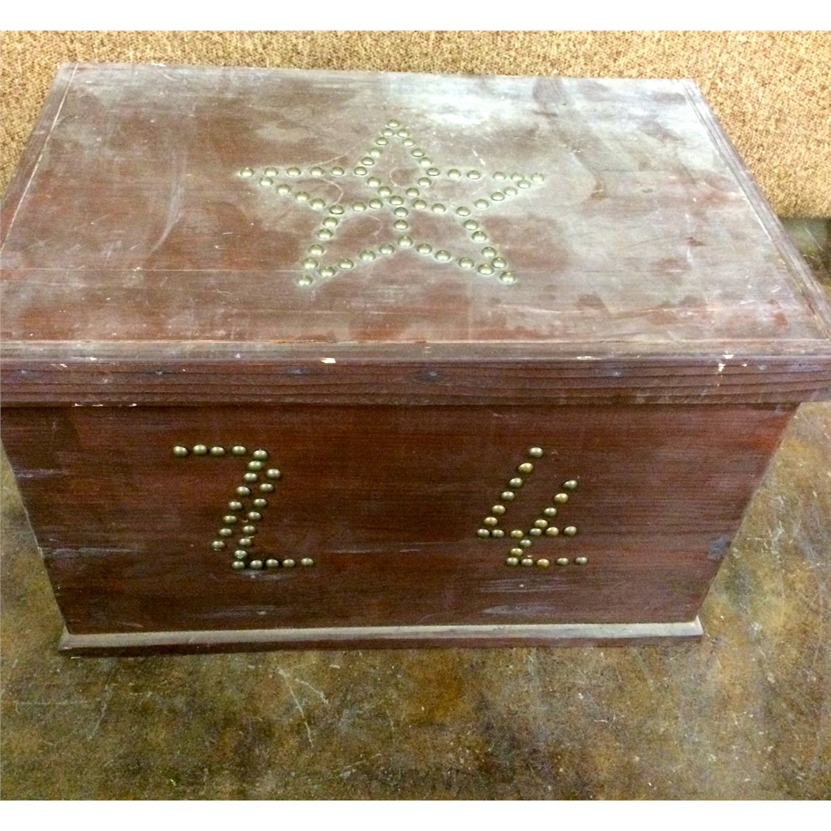 Vintage Wooden Trunk with Gun Supplies