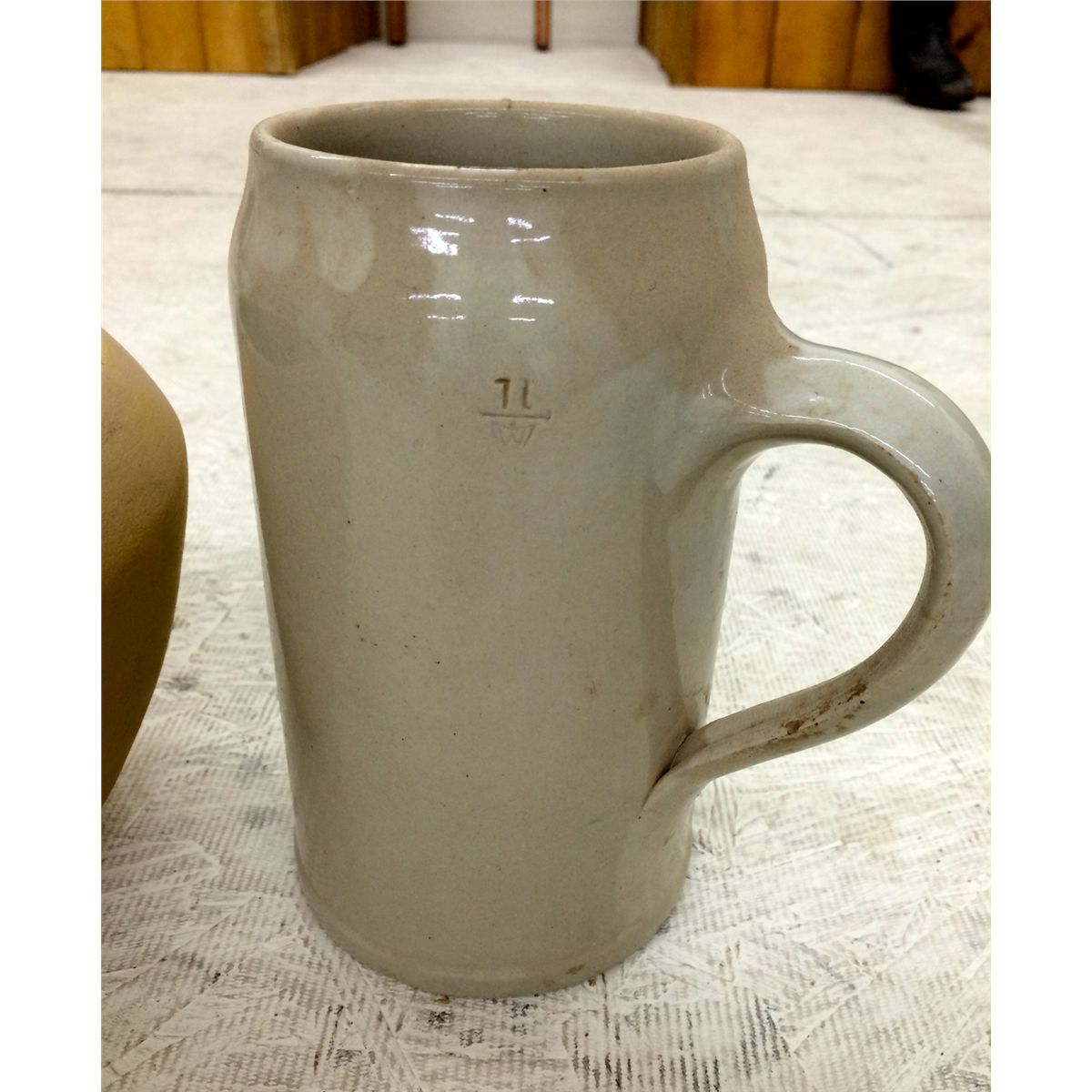 Antique Crock Mug & Handmade Pottery Bowl