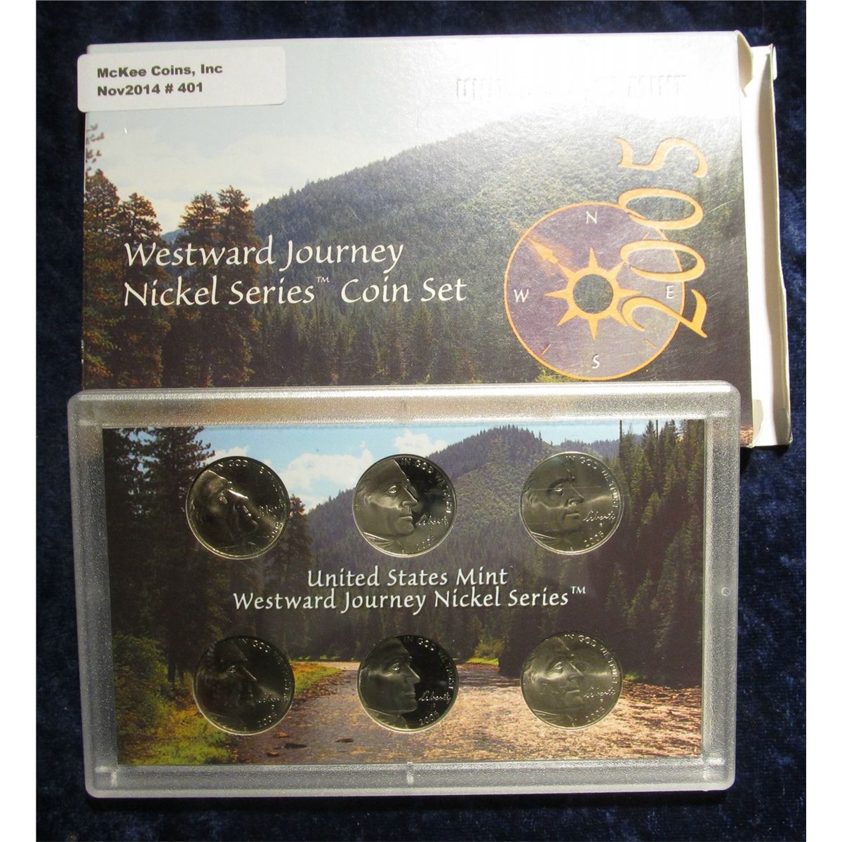401. 2005 "Westward Journey" Nickel Series Coin Set. Ocean View & Bison ...