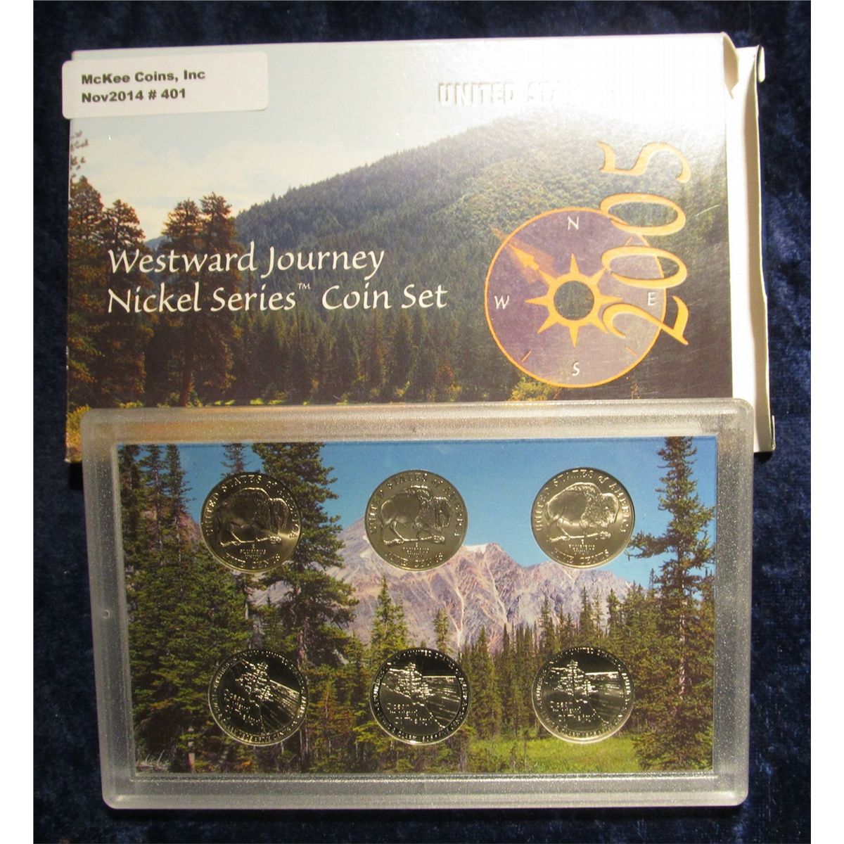401. 2005 "Westward Journey" Nickel Series Coin Set. Ocean View & Bison ...