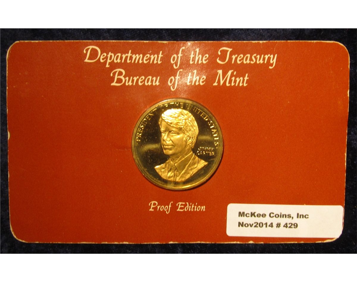 429. 1977 Jimmy Carter Proof Edition Presidential Medal in original U.S ...
