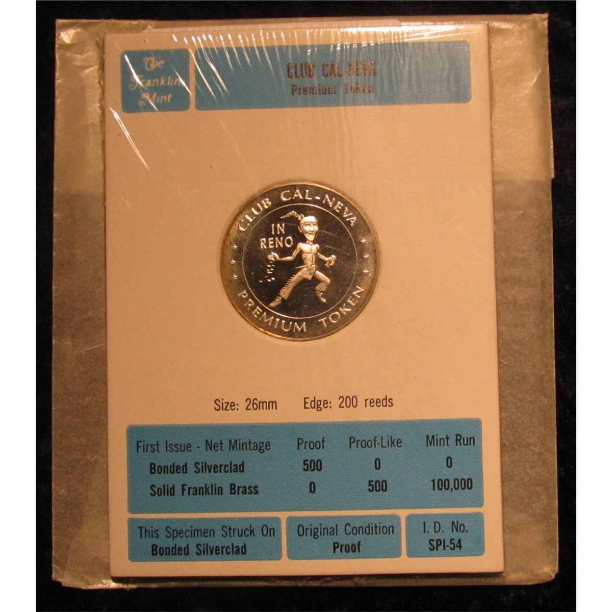 453. The Franklin Mint First Issue Silverclad "Club Cal-Neva Premium ...