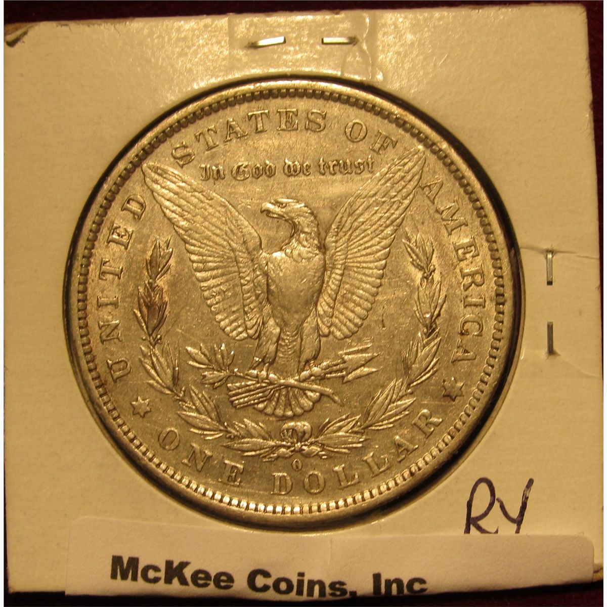 763. 1882 O/S Scarce over Mint Mark Morgan Silver Dollar. EF-AU.