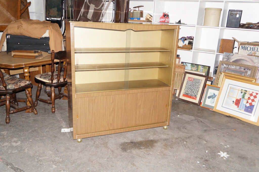 Vintage Display Case on Rollers