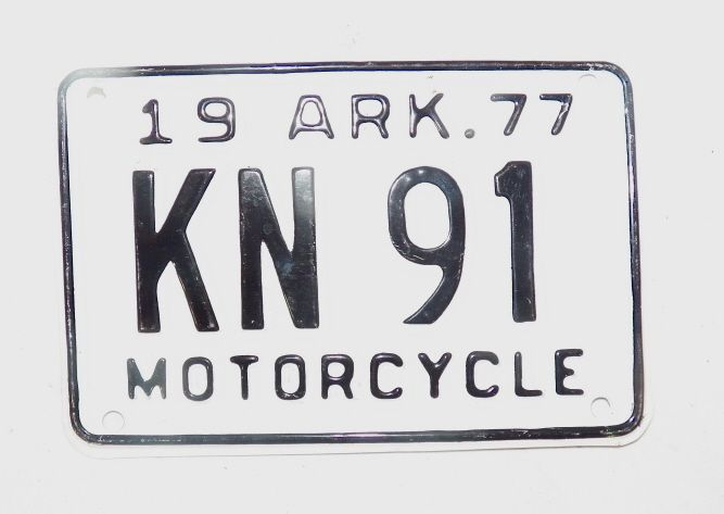 Arkansas Motorcycle License Plate