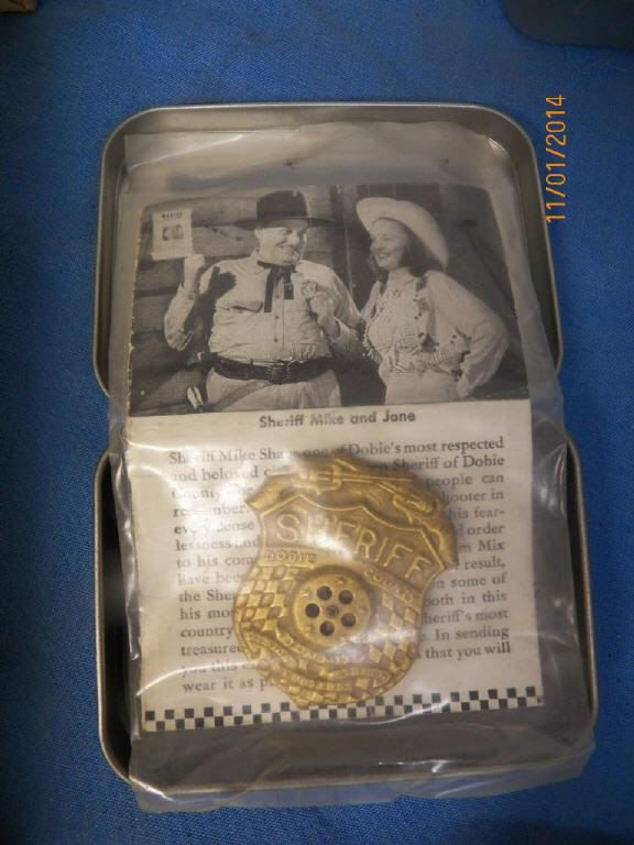 Tom Mix Sheriff Badge Siren Whistle