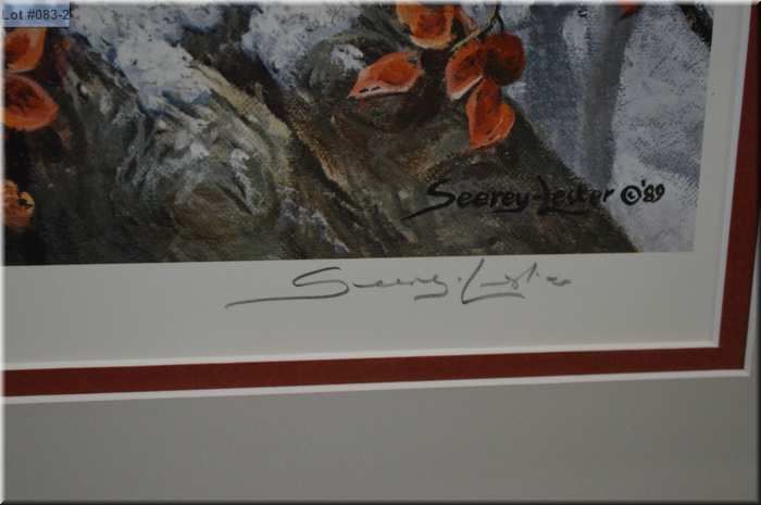 Framed limited edition print "Bittersweet Winter-Cardinal" pencil ...