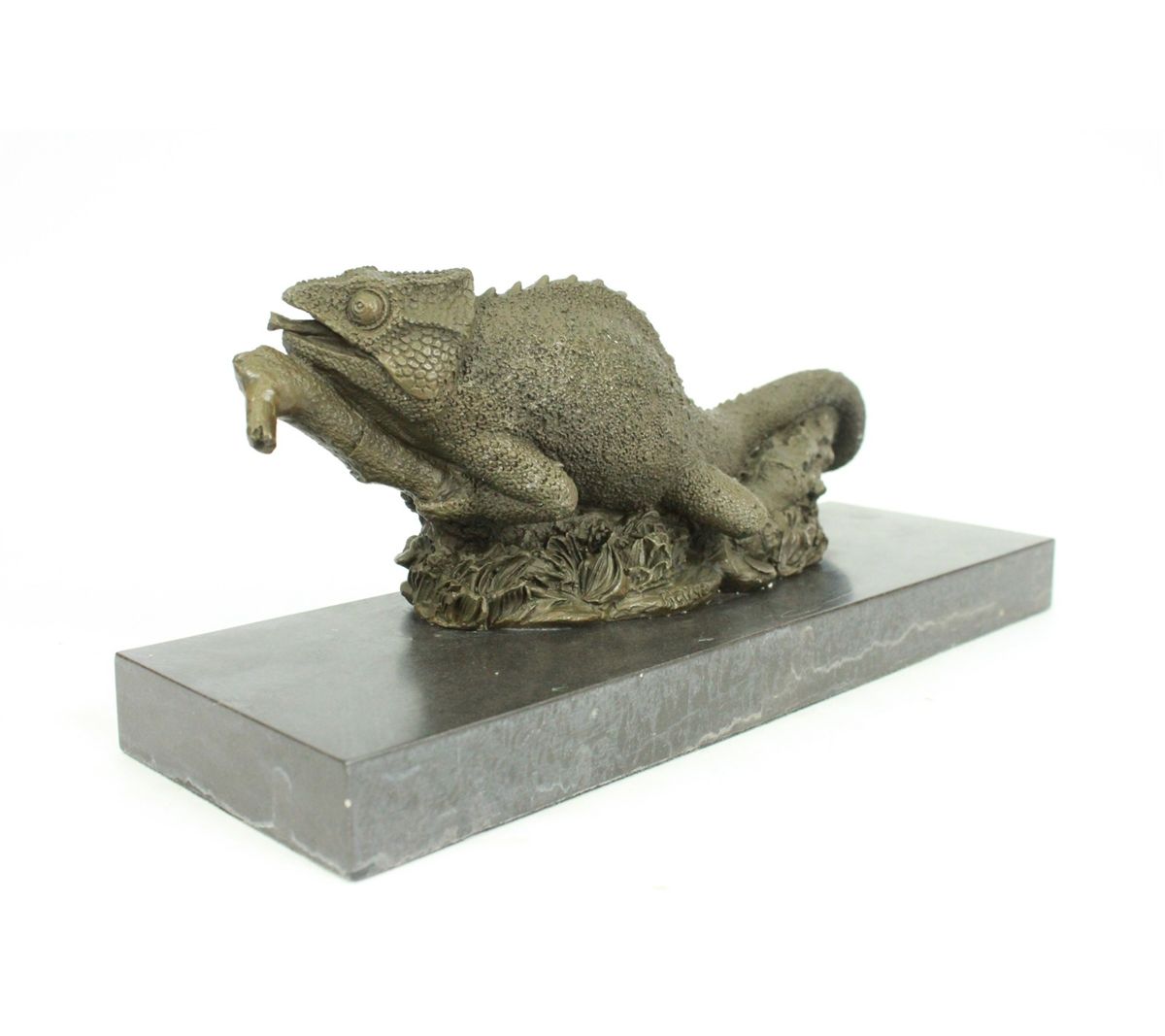 17"x5" Life Size Chameleons Lizard Reptile Bronze Garden Statue ...