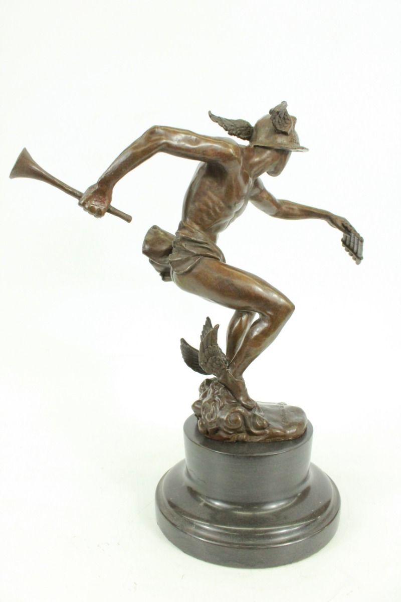 11"x12" Signed Giambologna Flying Mercury Greek God Messenger Bronze ...