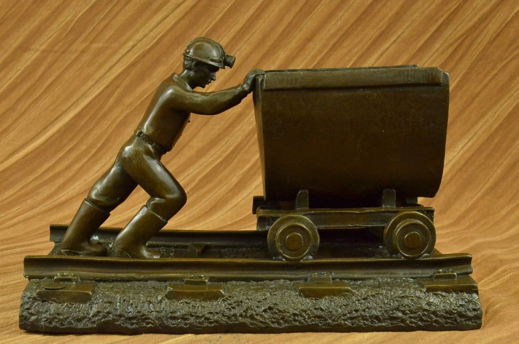 7"x12" Bronze Sculpture Gold Rush Miner Old West Sculpture Figurine ...