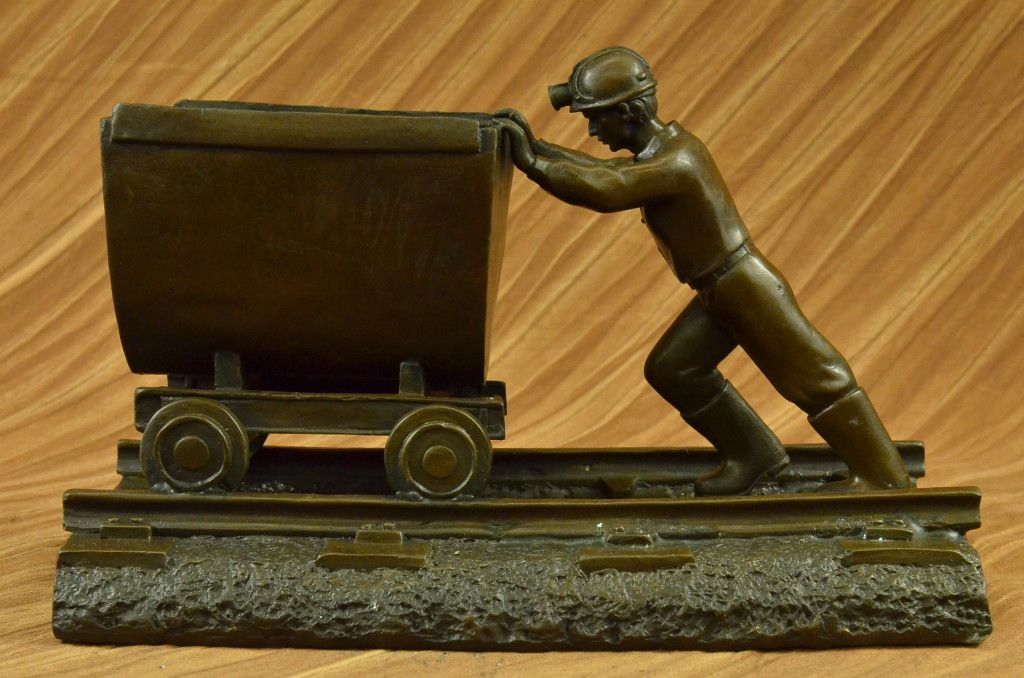 7"x12" Bronze Sculpture Gold Rush Miner Old West Sculpture Figurine ...