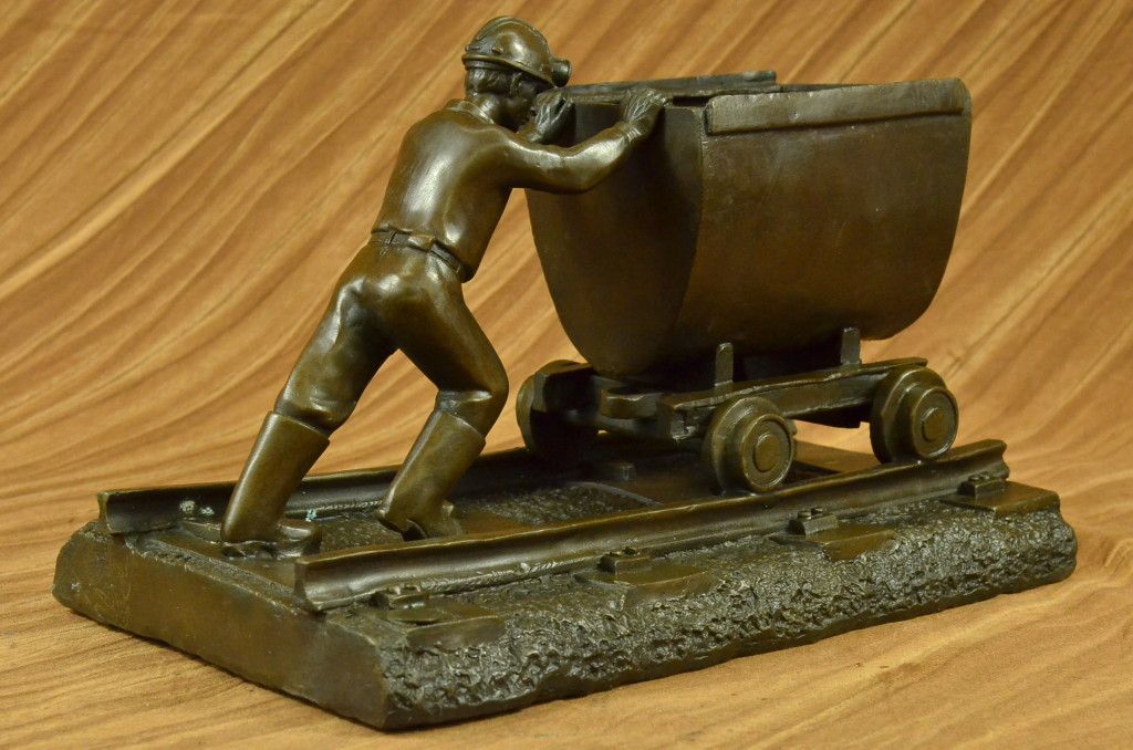 7"x12" Bronze Sculpture Gold Rush Miner Old West Sculpture Figurine ...