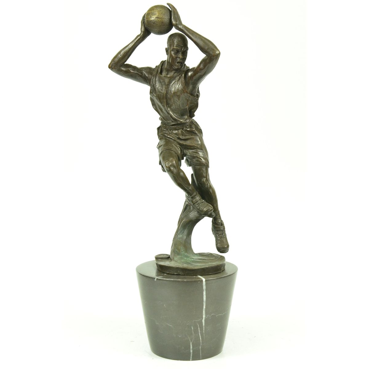 18"x6" Large Original Milo Basketball Player Bronze Sculpture Art Deco ...
