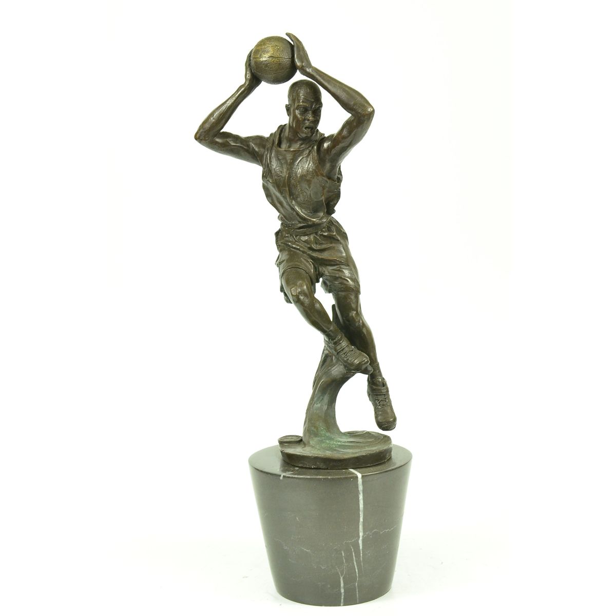 18"x6" Large Original Milo Basketball Player Bronze Sculpture Art Deco ...