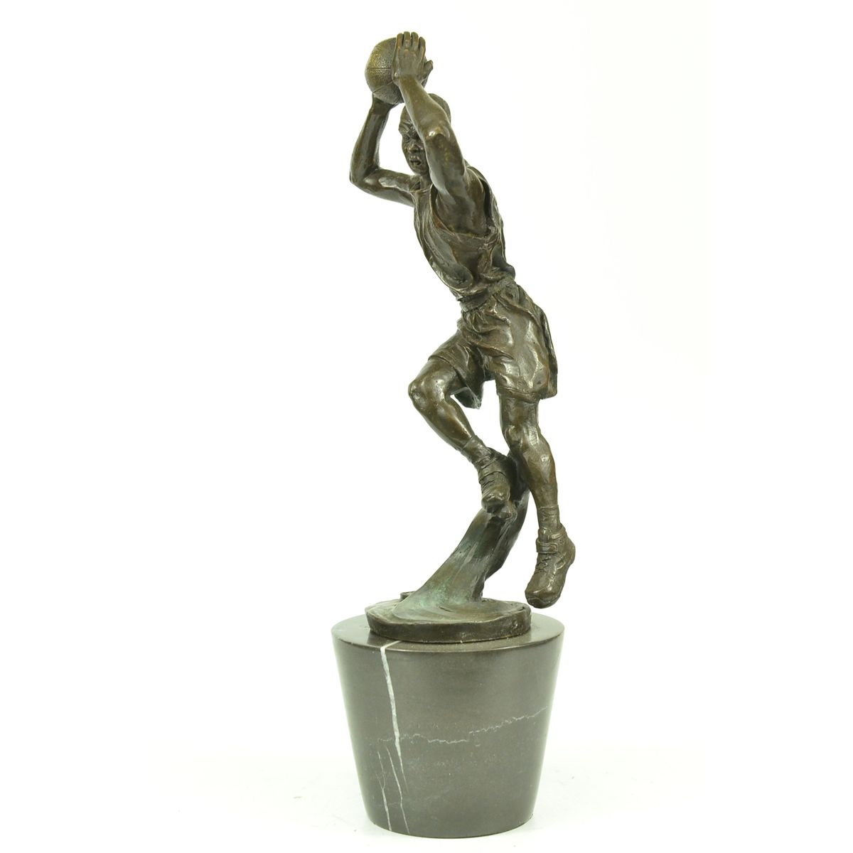 18"x6" Large Original Milo Basketball Player Bronze Sculpture Art Deco ...