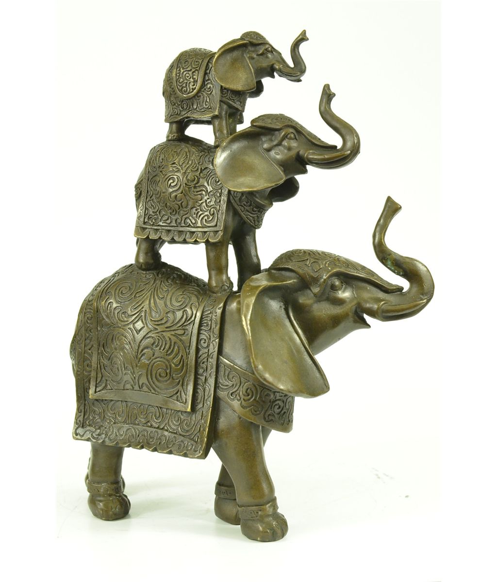 12"x12" Sale Wildlife African Elephants Bronze Statue Sculpture ...