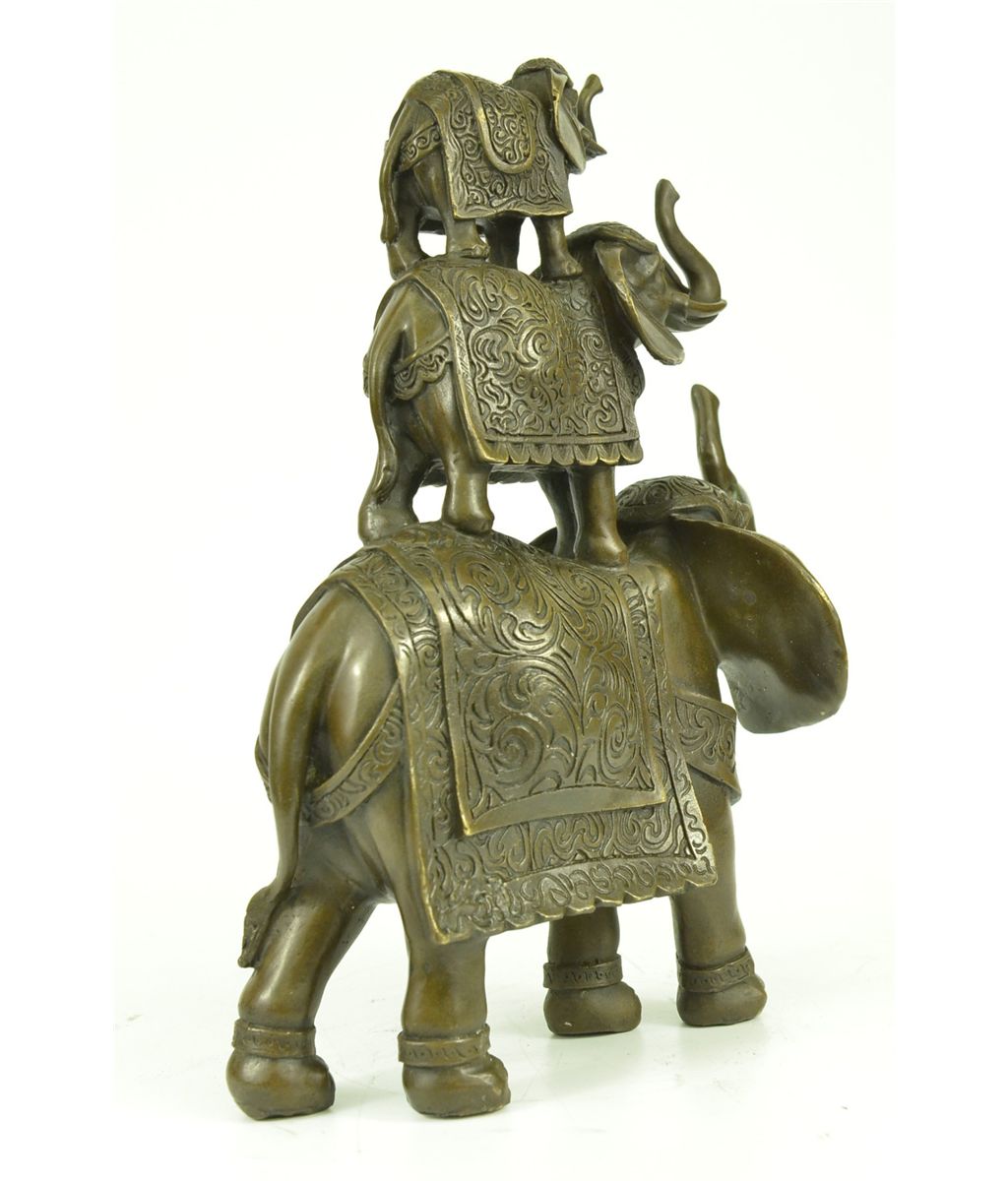 12"x12" Sale Wildlife African Elephants Bronze Statue Sculpture ...