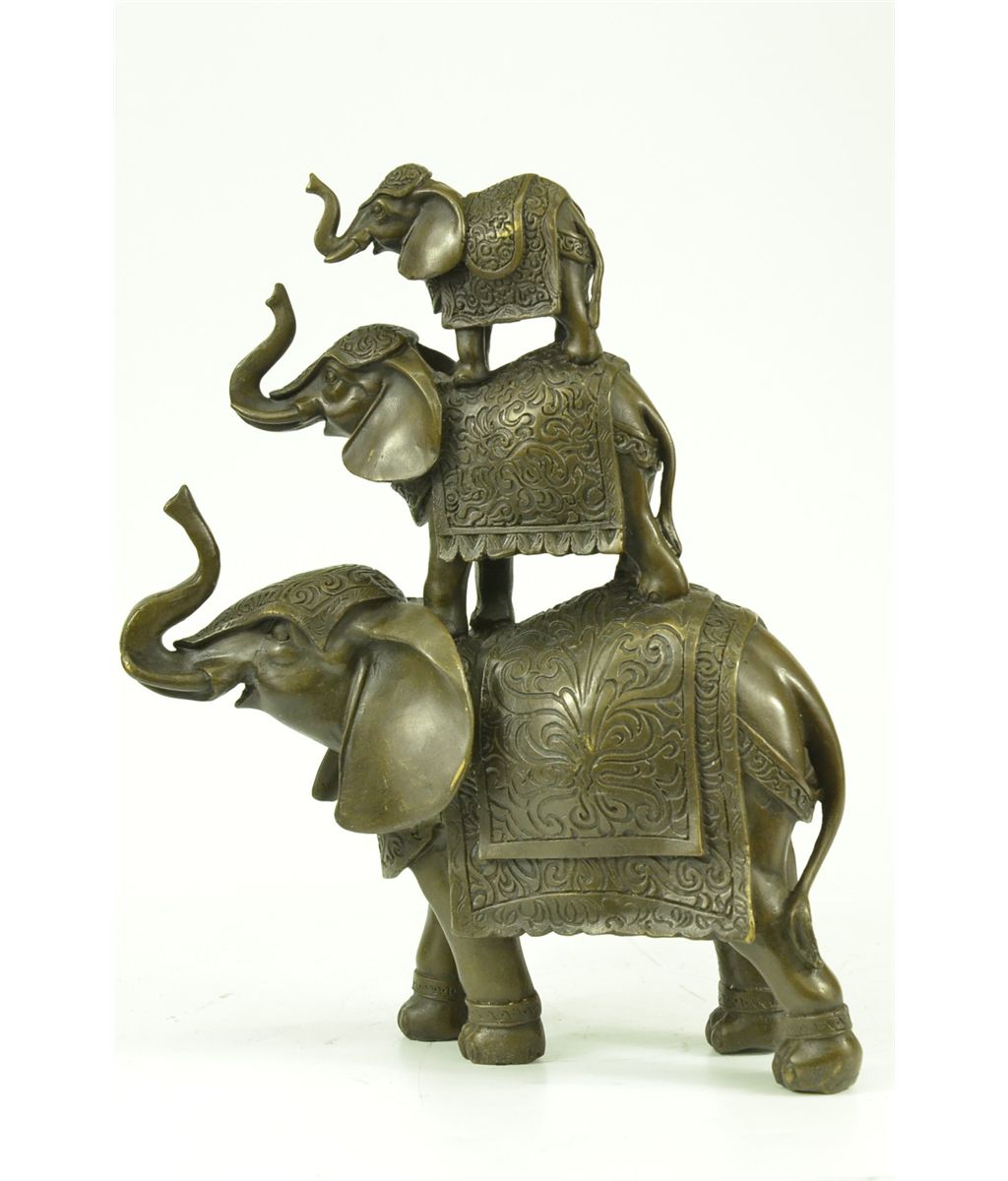 12"x12" Sale Wildlife African Elephants Bronze Statue Sculpture ...