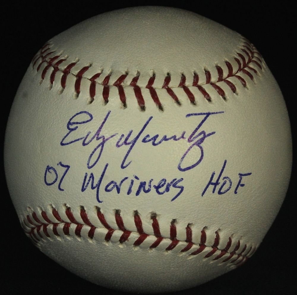 Edgar Martinez Signed OML Baseball Inscribed "07 Mariners HOF" (JSA COA)