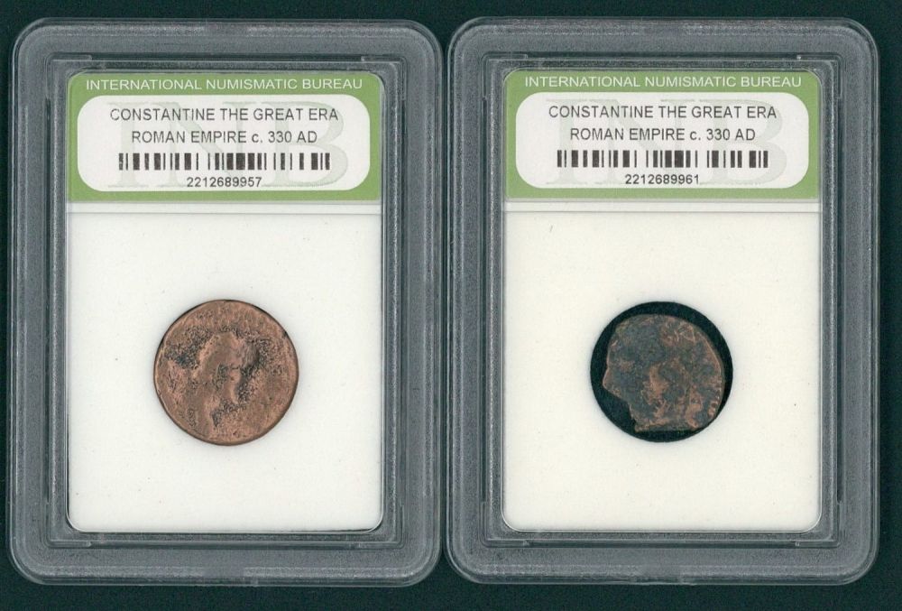 Lot of (2) Constantine The Great Era Roman Empire Coins from 330 AD ...