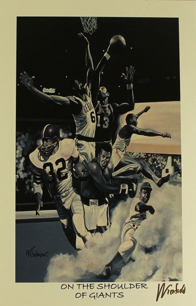 Winford Galmon Signed "On the Shoulders of Giants" 11x17 Lithograph ...
