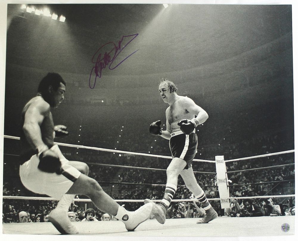 Chuck Wepner Signed 16x20 Photo vs Muhammad Ali (Real Deal COA)