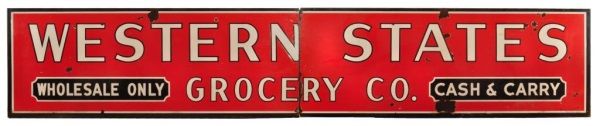 Western States Grocery Company Porcelain Sign