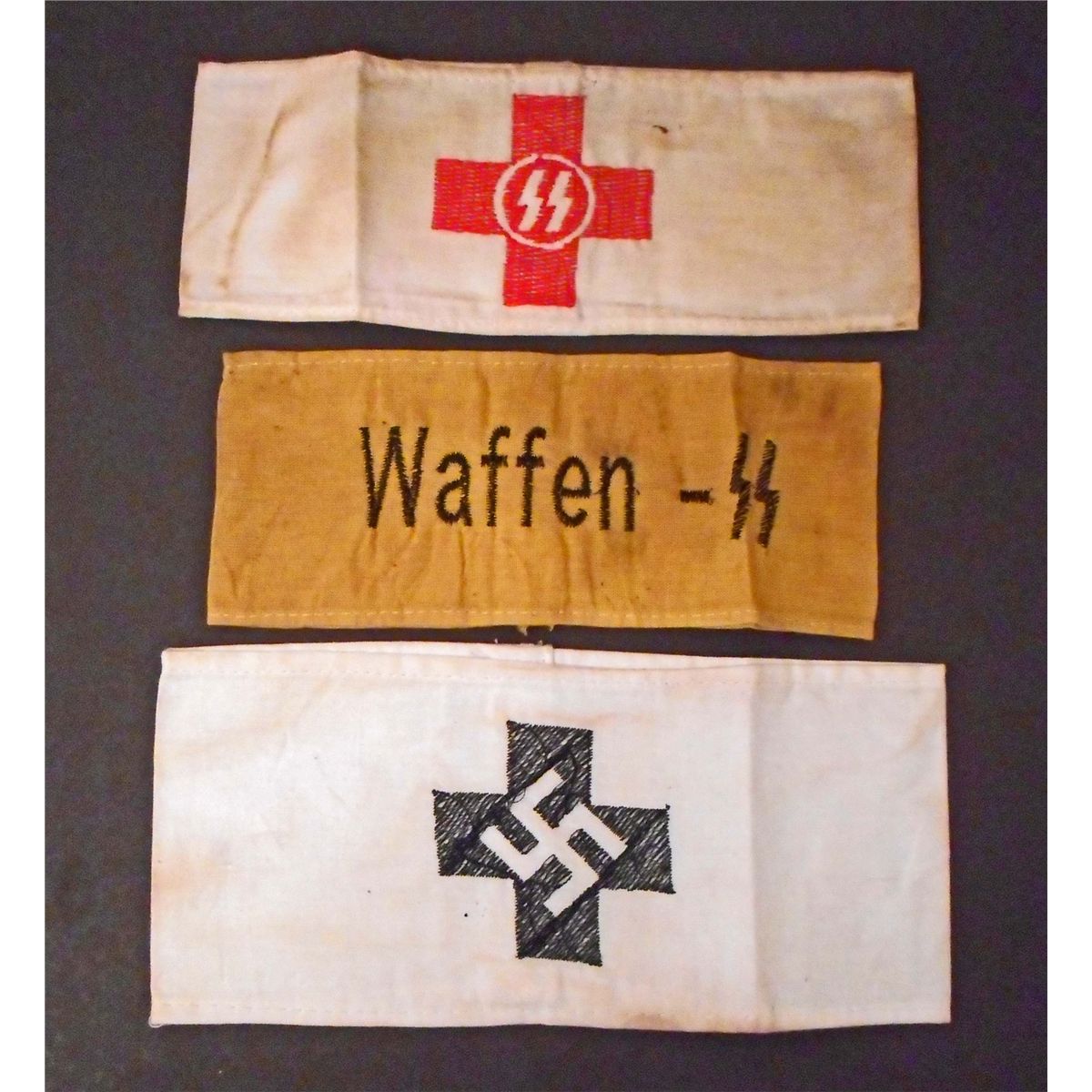 LOT OF 3 GERMAN NAZI ARMBANDS