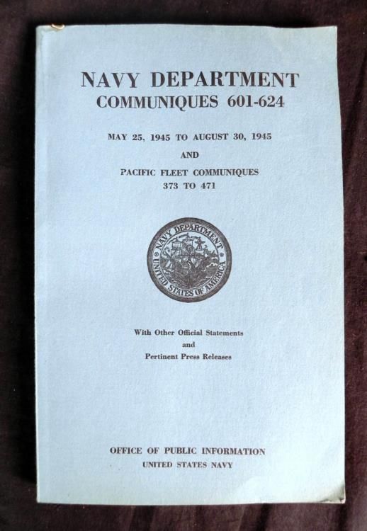 NAVY DEPT COMMUNIQUES-WWII-120+ PAGES SC BOOKLET-1946