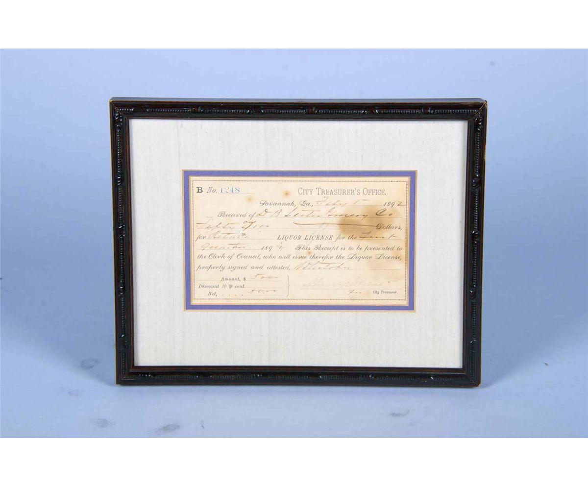 Lot Of 4: Antique Liquor Licenses In Frames