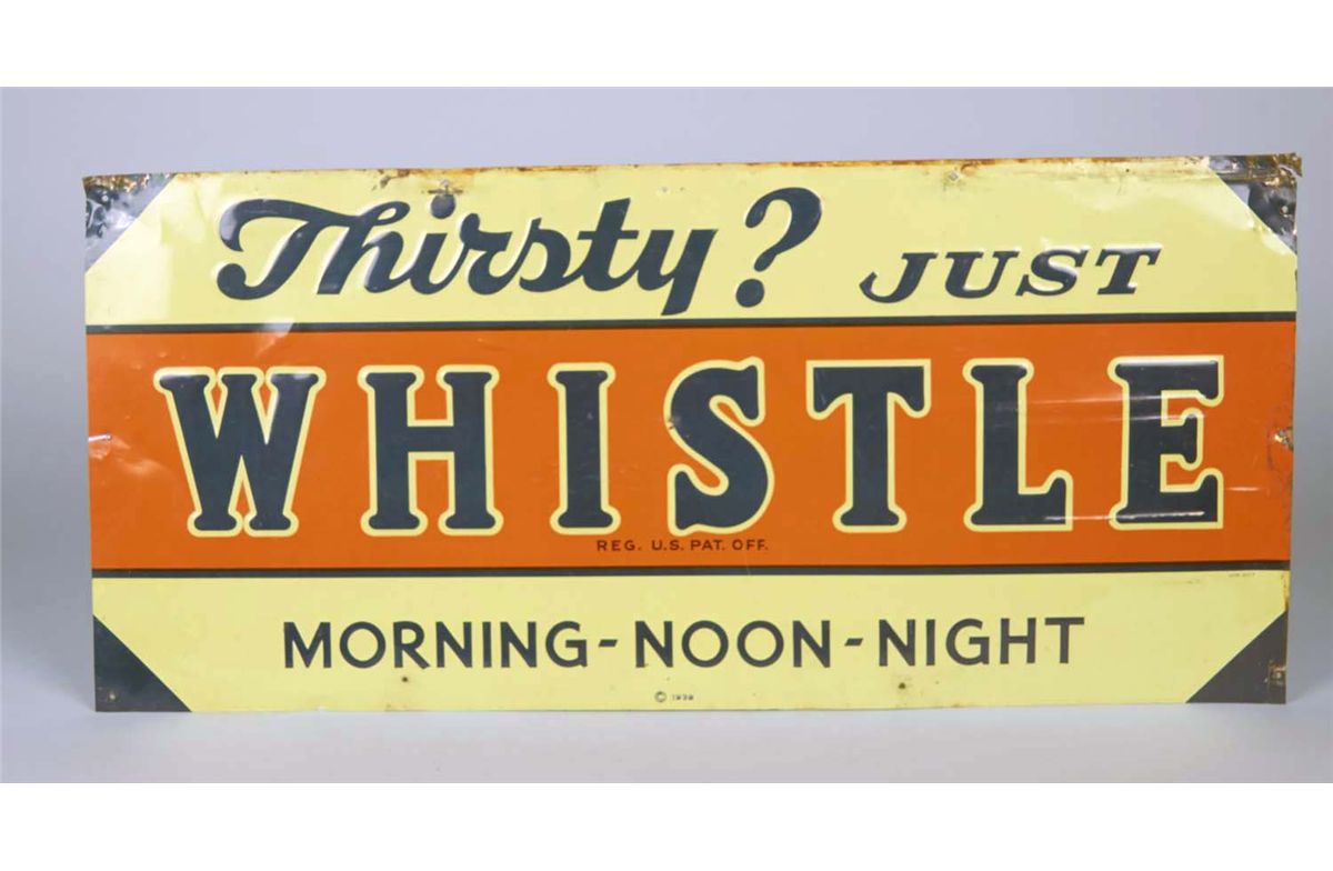 Single-Sided Tin Whistle Soda Sign