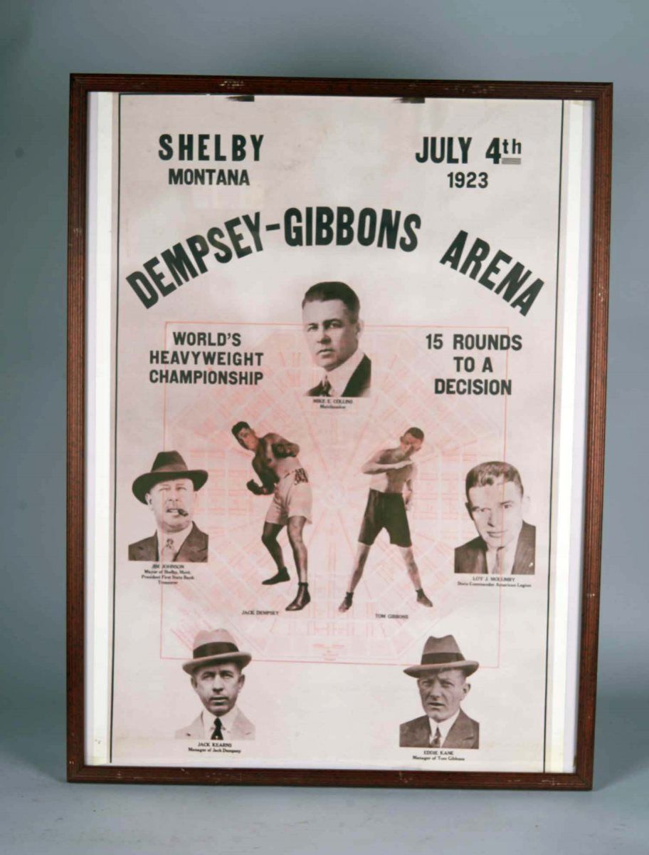 Jack Dempsey Tom Gibbons Shelby MT Boxing Poster