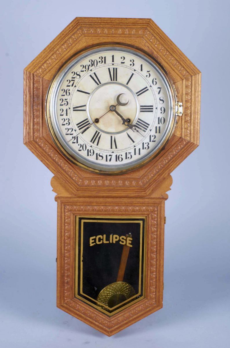 Antique Session Oak 8-Day Pendulum Wall Clock