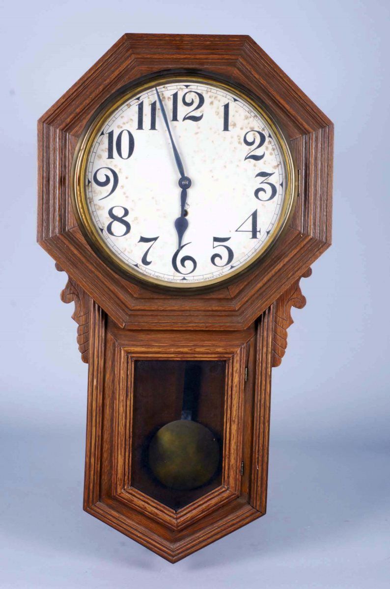 Antique Oak Ansonia Pendulum Wall Clock