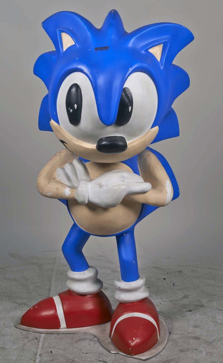 Life Size Plastic Sonic The Hedgehog Statue.