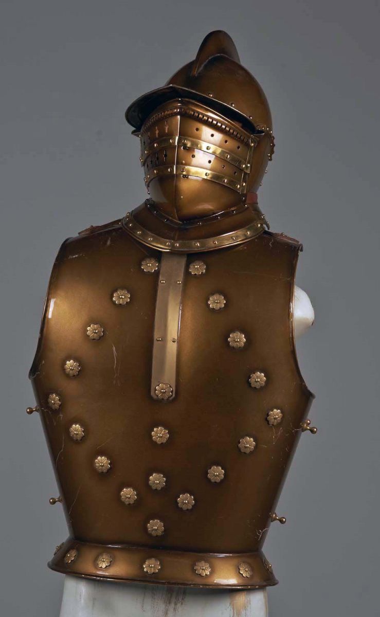 Brass Painted Medieval Style Metal Armor & Helmet