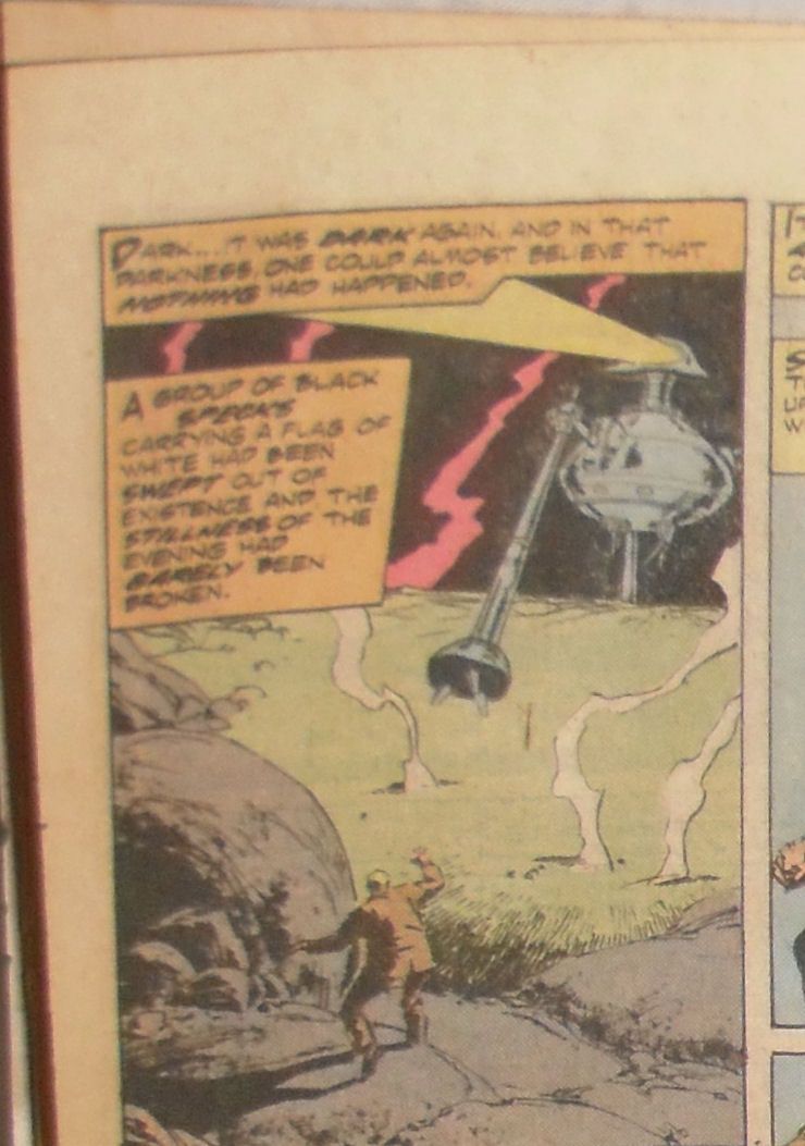 War of the Worlds an old comic book with martians spaceship